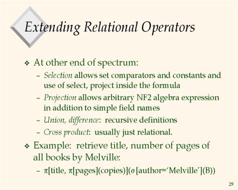 Extending Relational Operators