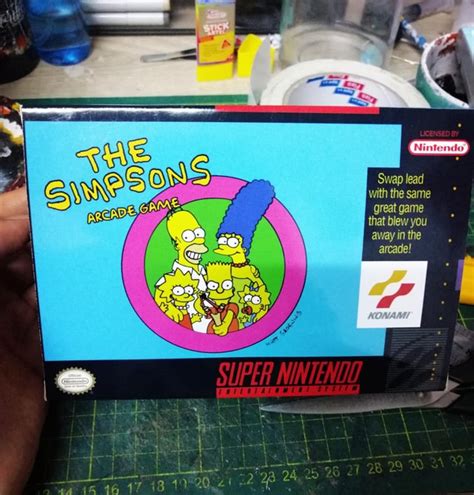 I Was Bored And I Designed A Box Of Simpsons The Arcade Game If An Snes
