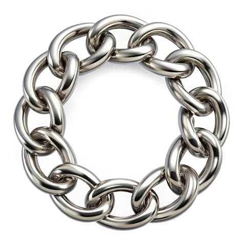 Shiny Metal Round Chain Link Bracelet On White Background Generative Ai Premium Ai Generated Image