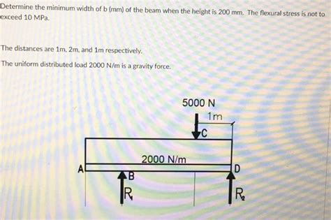 solved determine the minimum width of b mm of the beam