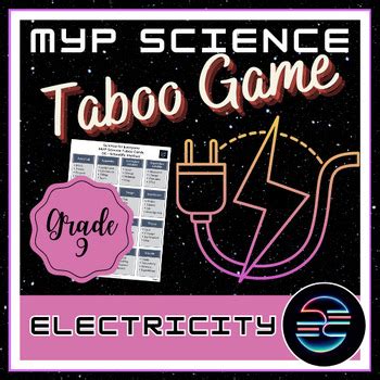 Electricity Taboo Review Game Grade MYP Science By Science For Everyone
