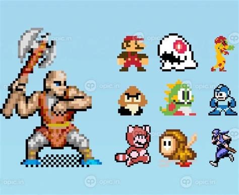 خرید و قیمت تصویر برداری وکتور از هنر پیکسلی شخصیت های مختلف از بازی