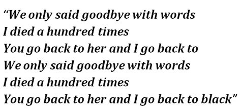 Amy Winehouses Back To Black Lyrics Meaning Song Meanings And Facts 2022