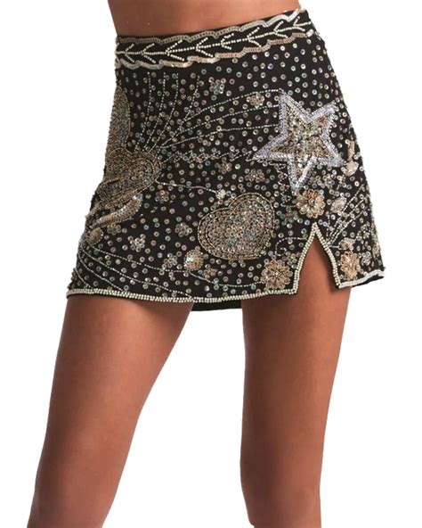 Loveshackfancy Black Lani Embellished Mini Skirt Stanley Korshak