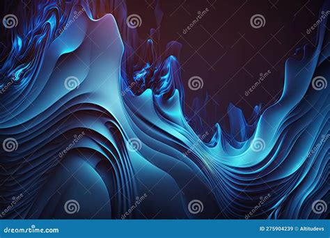 Blue Abstract Liquid Wave Background With Light And Shadow Effects For