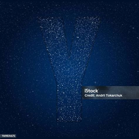 光沢のある星輝き点暗い青い夜空のポイントを持つ文字yアルファベット アルファベットのベクターアート素材や画像を多数ご用意