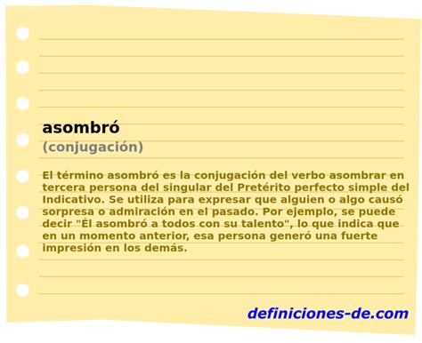 Asombró conjugación Significado de asombró