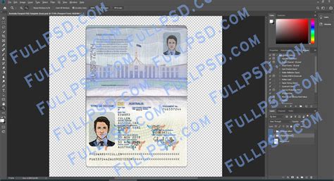 Download Australia Passport V1 Psd File Photoshop Template Editable