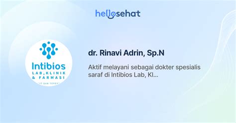 Dr Rinavi Adrin Spn Neurologi Buat Booking Online Hellosehat