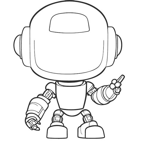 Premium Vector Smart Robot Vector Illustration Line Art