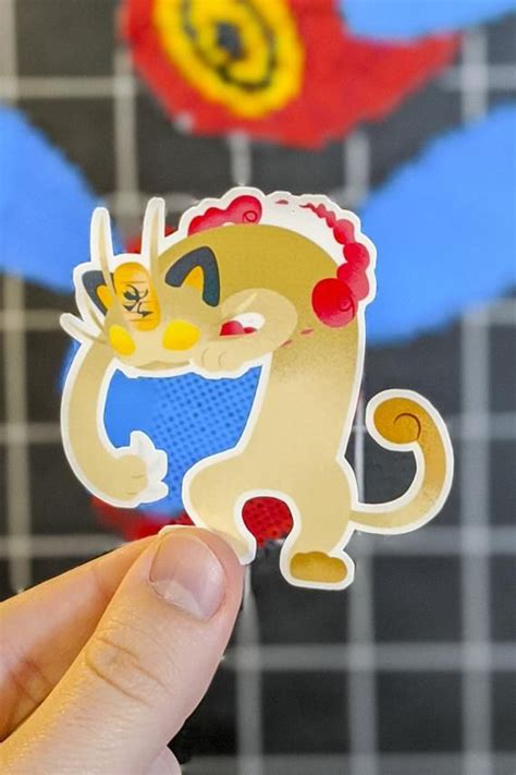 G Max Meowth Vinyl Sticker Etsy Pokemon Stickers Pokemon Cartoon