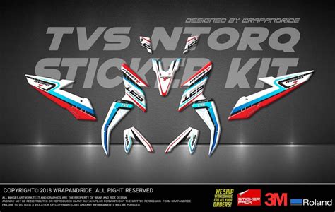 Multicolor Vinyl TVS NTORQ Slashed Design Full Body Wrap Decal Sticker Kit At Set In Siliguri