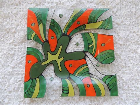 Fused Glass Plate Square Fused Platesquare Handmade