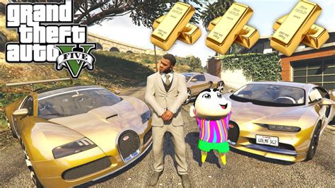 FRANKLIN AND SHINCHAN COLLECTING LUXURY GOLD SUPERCAR IN GTA V YouTube