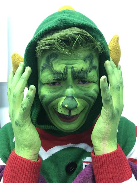 Grinch Christmas Facepaint Makeup Art Grinch Face Paint