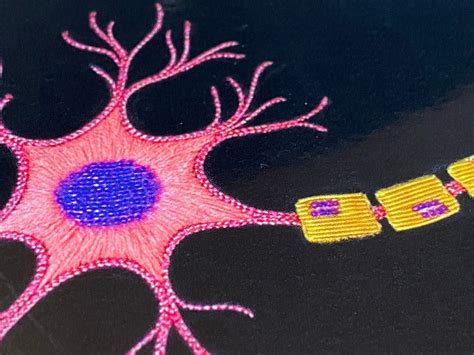 Neuron Embroidery A6 Print Etsy Uk Postcard Printing Embroidery Etsy