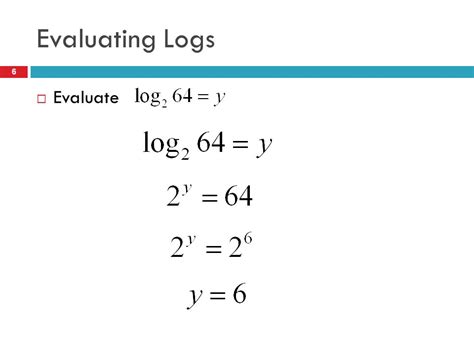 Logarithms 1 Converting From Logarithmic Form To Exponential Form And