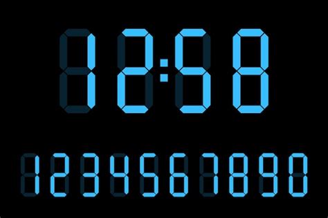 Premium Vector Digital Clock Numbers Set Electronic Figures Digital