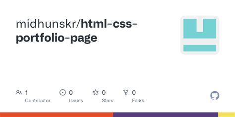 Github Midhunskrhtml Css Portfolio Page