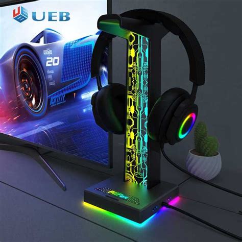 Rgb Headphone Bracket 10 Lighting Effects Headphone Stand Holder Rack