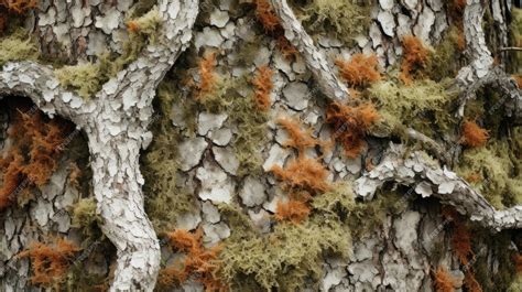 Premium Ai Image Textured Tree Lichen