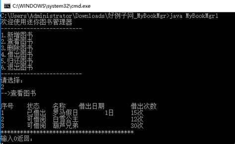 Java图书管理系统源码控制台项目无需数据库 计算机代码，编程代码下载
