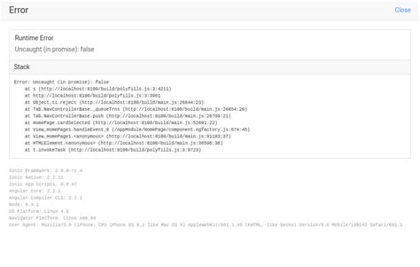 Angular Getting Runtime Error Uncaught In Promise False When