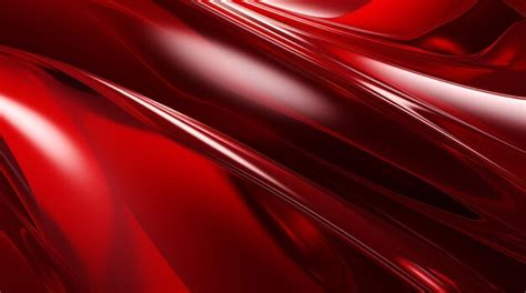 Abstract Red Background With Smooth Lines And Waves 3d Render Premium Ai Generated Image