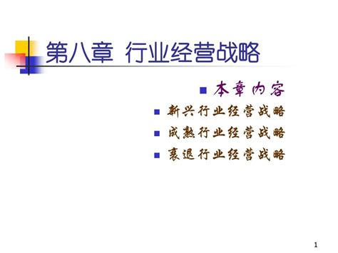 第八章 行业经营战略word文档在线阅读与下载无忧文档