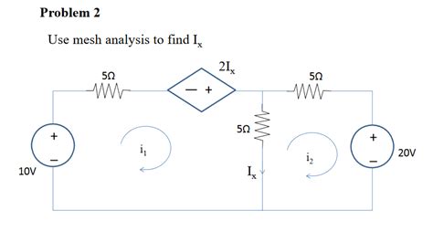 Solved Use mesh analysis to find I 2I 5Ω 5Ω 与 10V Chegg com