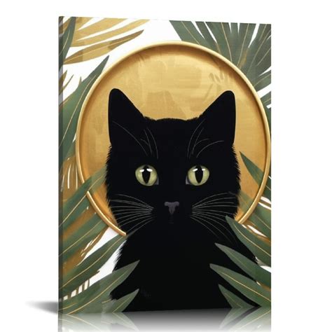Nawypu Mid Century Modern Cat Wall Art Abstract Art Minimalist Wall