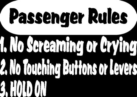 Passenger Rules Vinyl Custom Car Truck Van Window Or Bumper Sticker