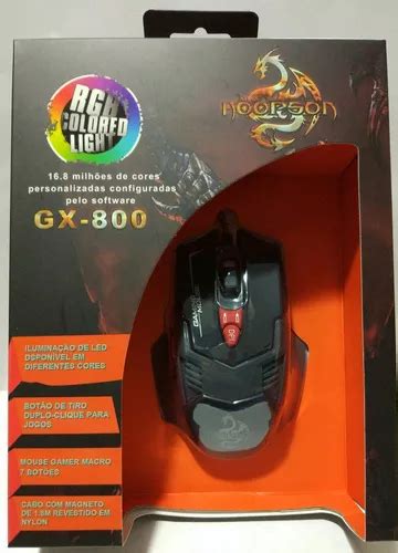 Mouse Usb Game Rgb Light 2500 Dpii Hoopson Gx 800 Parcelamento Sem Juros