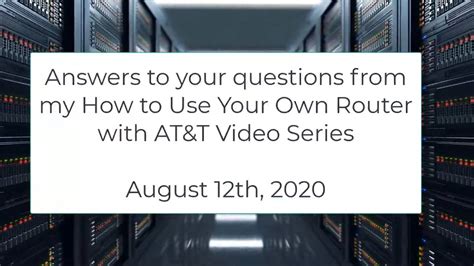 How To Use Your Own Router With AT T Fiber Q A YouTube