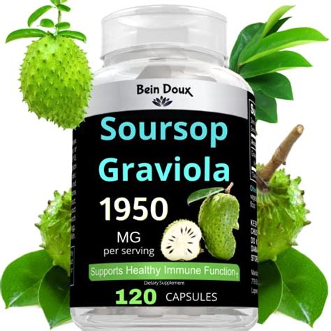 1950mg Soursop Graviola Capsules Guanbana Organic Leaves Powder Rich