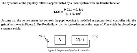 Solved The Dynamics Of The Pupillary Reflex Is Approximated