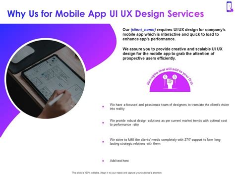 Why Us For Mobile App Ui UX Design Services Ppt Powerpoint Presentation Visual Aids Model