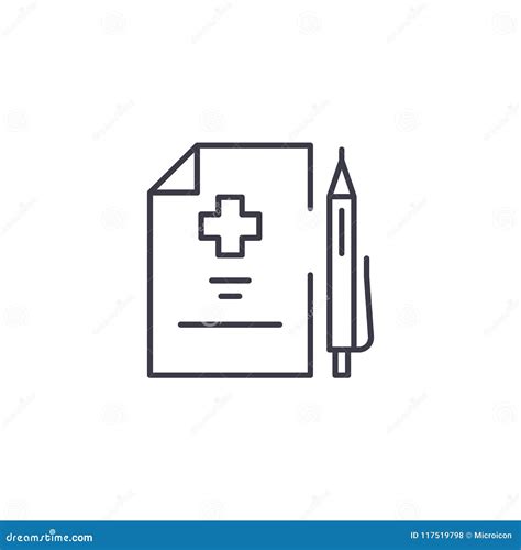 Concept Linéaire Dicône De Prescription Médicale Ligne Médicale Signe