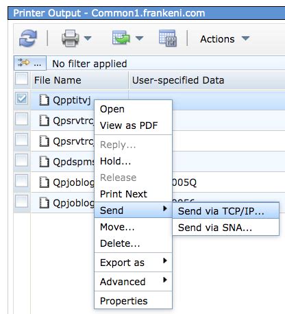 Sending A Spooled File Via TCP When Working With Spooled Files Dawn May Consulting