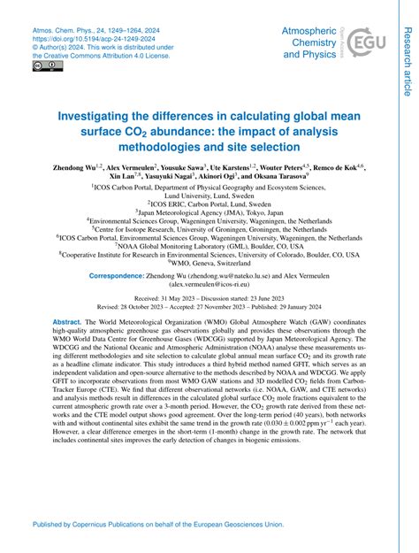 Pdf Investigating The Differences In Calculating Global Mean Surface