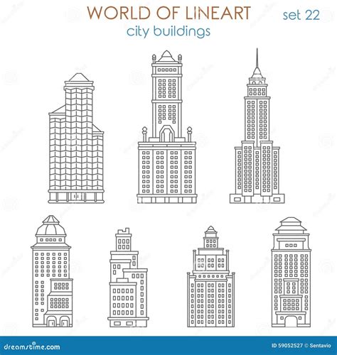 Architecture Lineart Vector City Public Municipal Mall Building