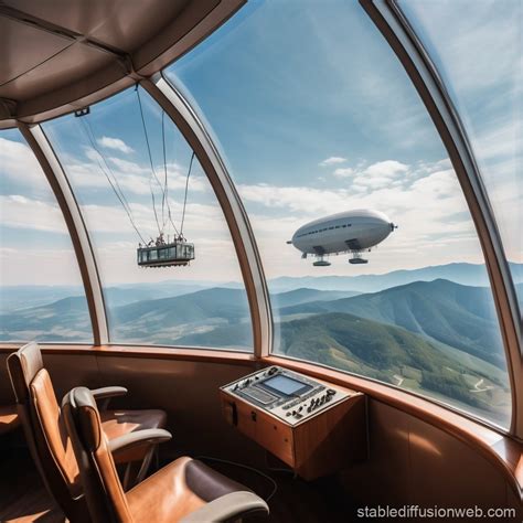 Modern Airship Cabin Landscape Stable Diffusion Online