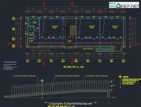 Bản Vẽ Cad Thiết Kế Trường Tiểu Học 9 Phòng Học 3 Tầng 30 8×8 9m Trường