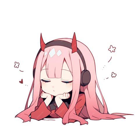 Premium Photo Anime Girl With Pink Hair And Horns Laying On The