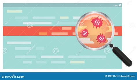 Searching For Bugs In A Code Stock Vector Illustration Of Development Language
