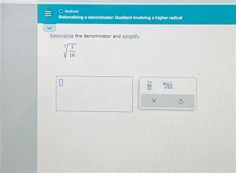 Solved Radicalsrationalizing A Denominator Quotient