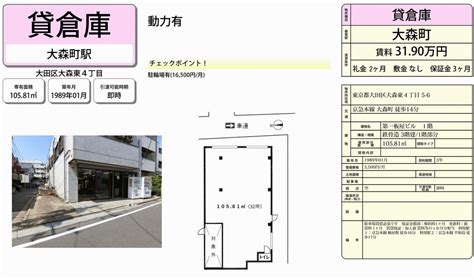 東京都大田区大森東4 5 6大森町駅第一板屋ビルの貸し倉庫・貸し工場 詳細ページ｜東京貸倉庫com 6294