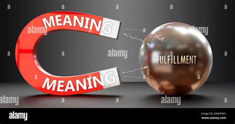 Meaning Attracts Fulfillment A Metaphor Showing Meaning As A Big Magnet That Attracts