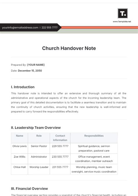 Free Handover Note Templates Editable And Printable