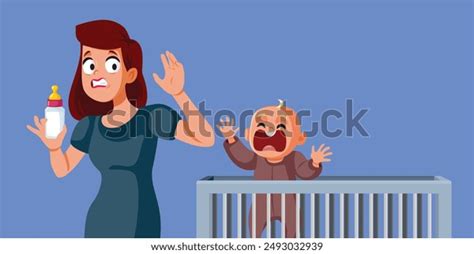 Hungry Baby Making Mom Hurry Formula Stock Vector Royalty Free Shutterstock